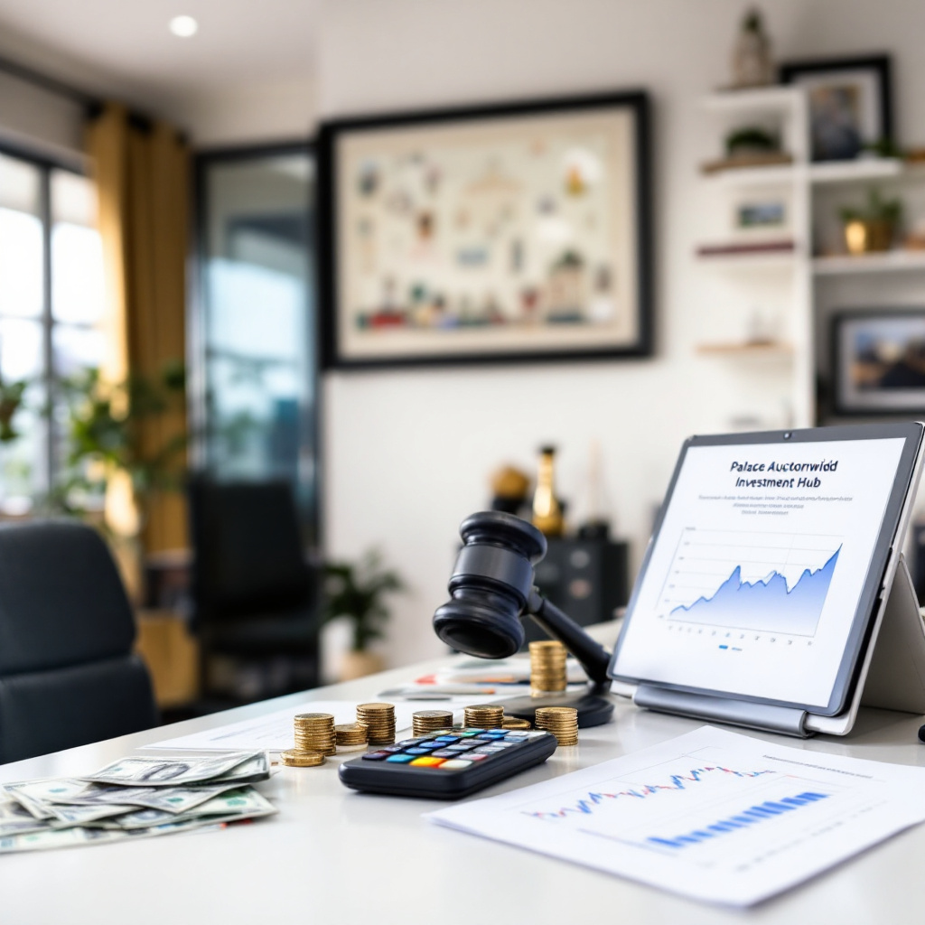 Property for sale by Auction A modern office desk with a digital tablet ...